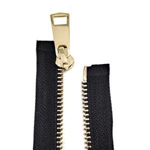 Metal Teeth Zipper 5# Colorful High Quality Open-end Auto Lock Gold ...