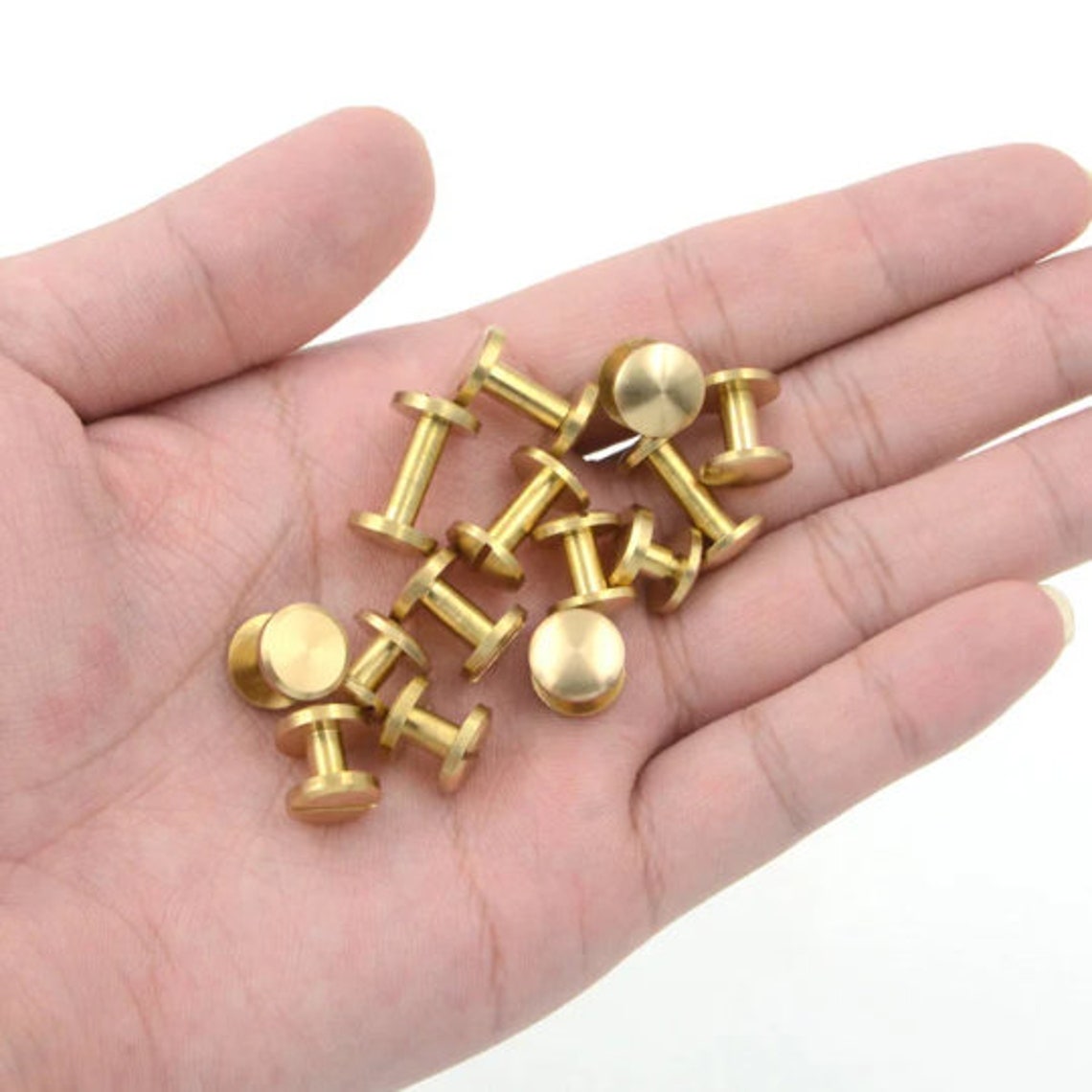 Belt Screw Brass Solid Rivets Stud Head Leather Craft Chicago - Etsy