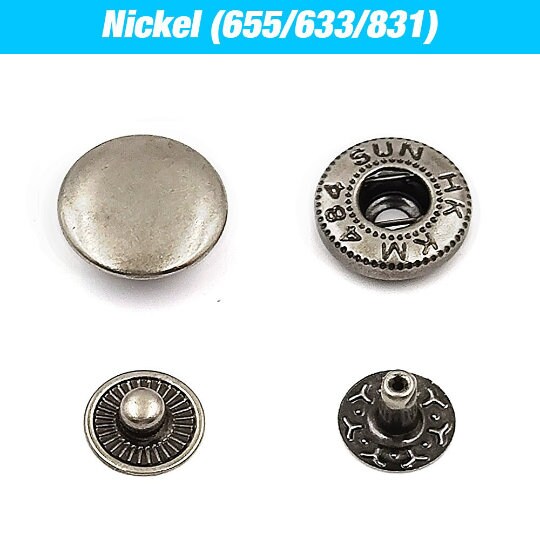 25sets 831/633/655 Snap Fasteners Metal Snaps Press Button Studs for ...