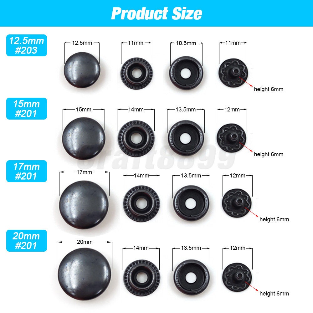 25sets Metal Snaps Button Snap Fasteners Press Studs With 4 - Etsy