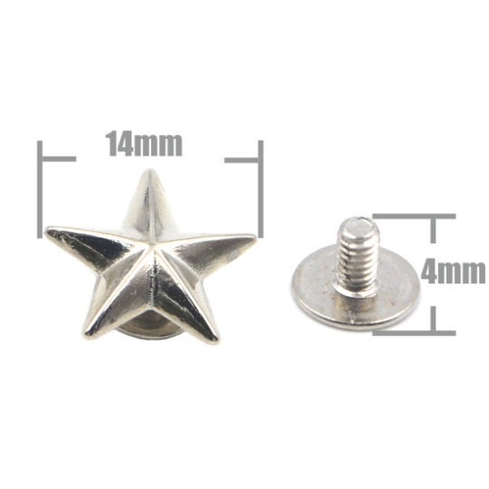 Metal Star Rivets Studs Rivet Spikes Spot Buttons Fasteners for Leather ...
