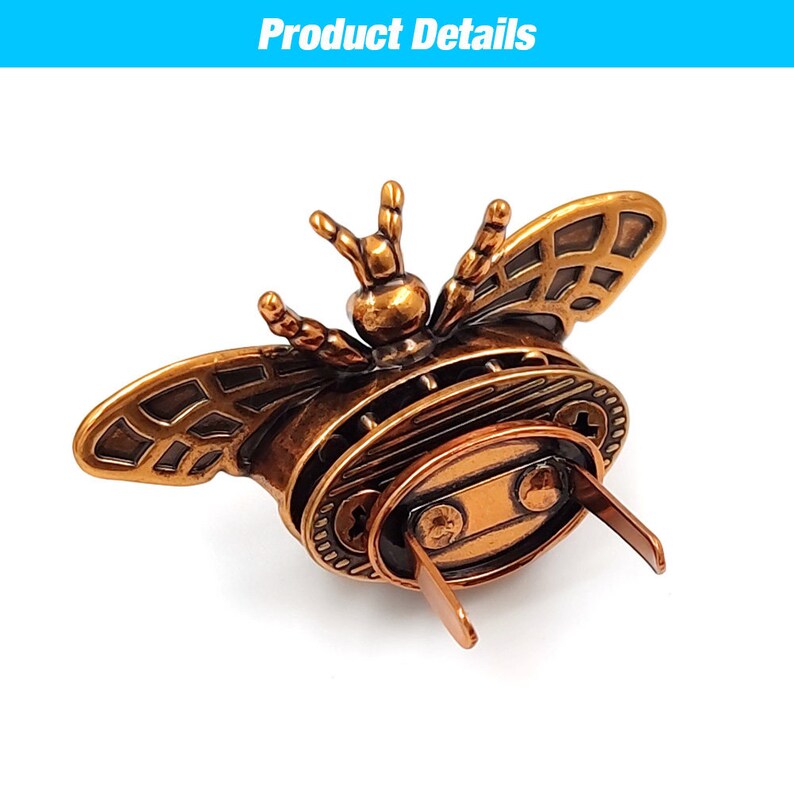 1P Metal Bee Shape Turn Lock Retro Fashion Bag Clasp Hardware - Etsy