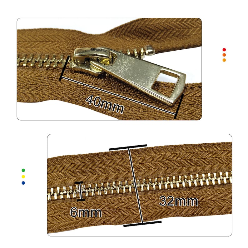 Metal Teeth Zipper 5# Colorful High Quality Open-end Auto Lock Gold ...