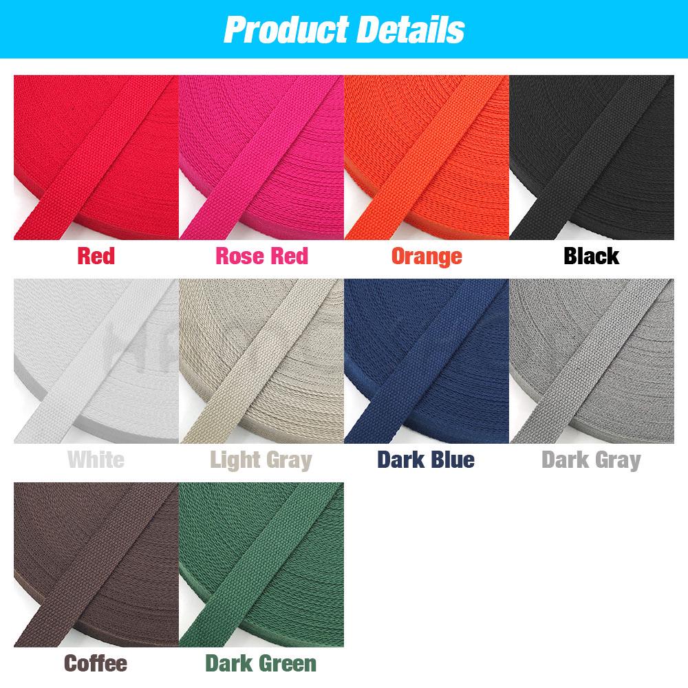 20mm-50mm 6 Meters Cotton Webbing Strap Canvas Ribbon Belt Bag Webbing ...
