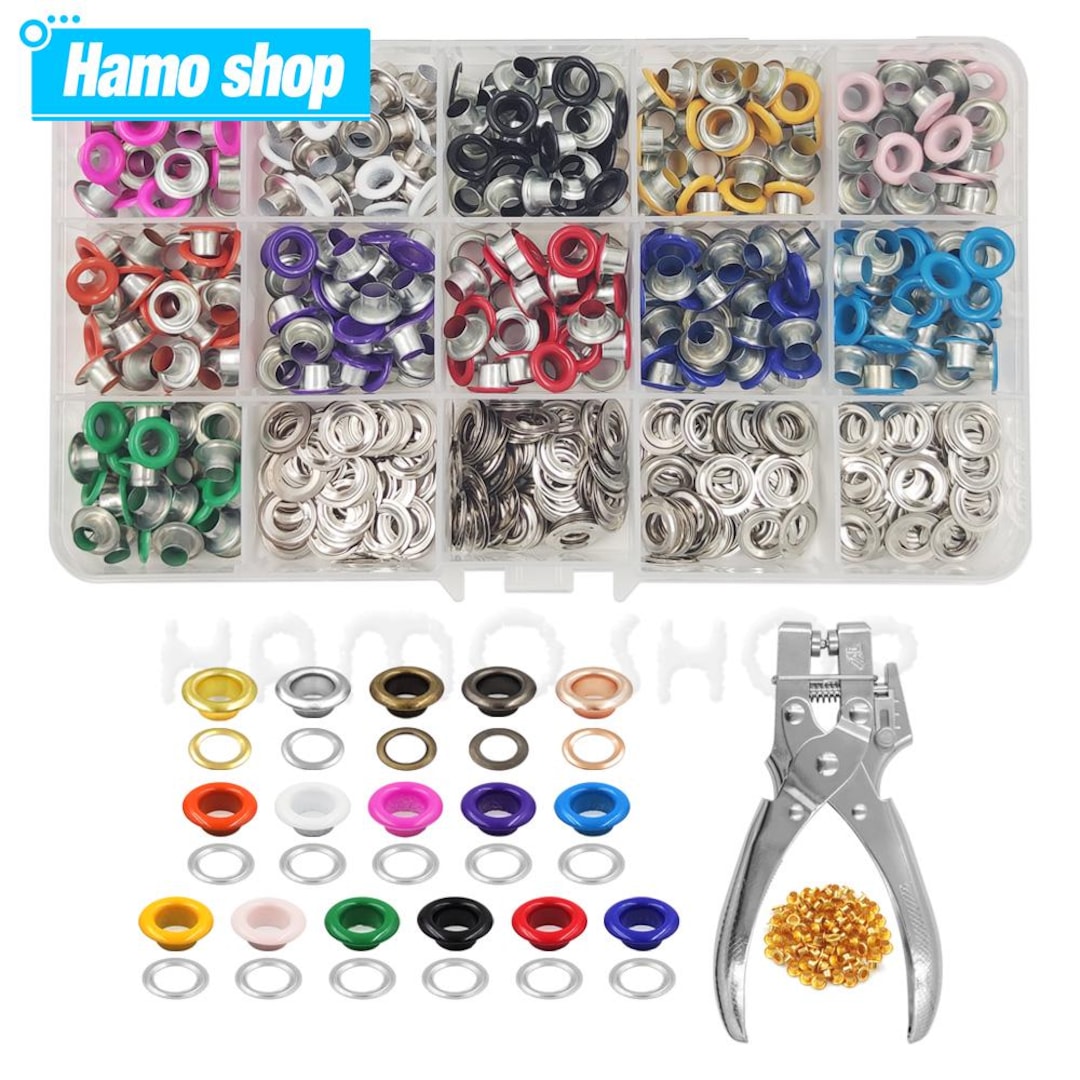 5mm Multi-color Metal Eyelets Grommets Kit With Installation Tools ...