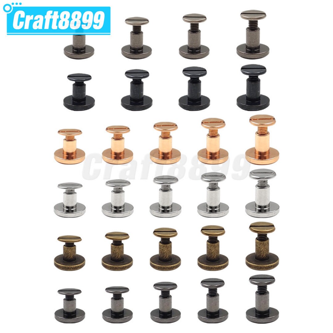 10sets Metal Solid Screw Nail Rivet Double Curved Head Belt Strap ...