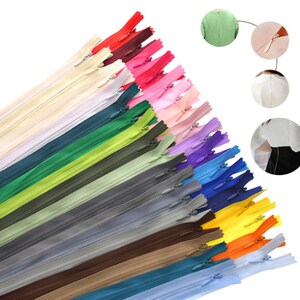 10pcs/pack 28cm 35cm 40cm 45cm 50cm 55cm 60cm 3# Invisible Zipper Nylon ...
