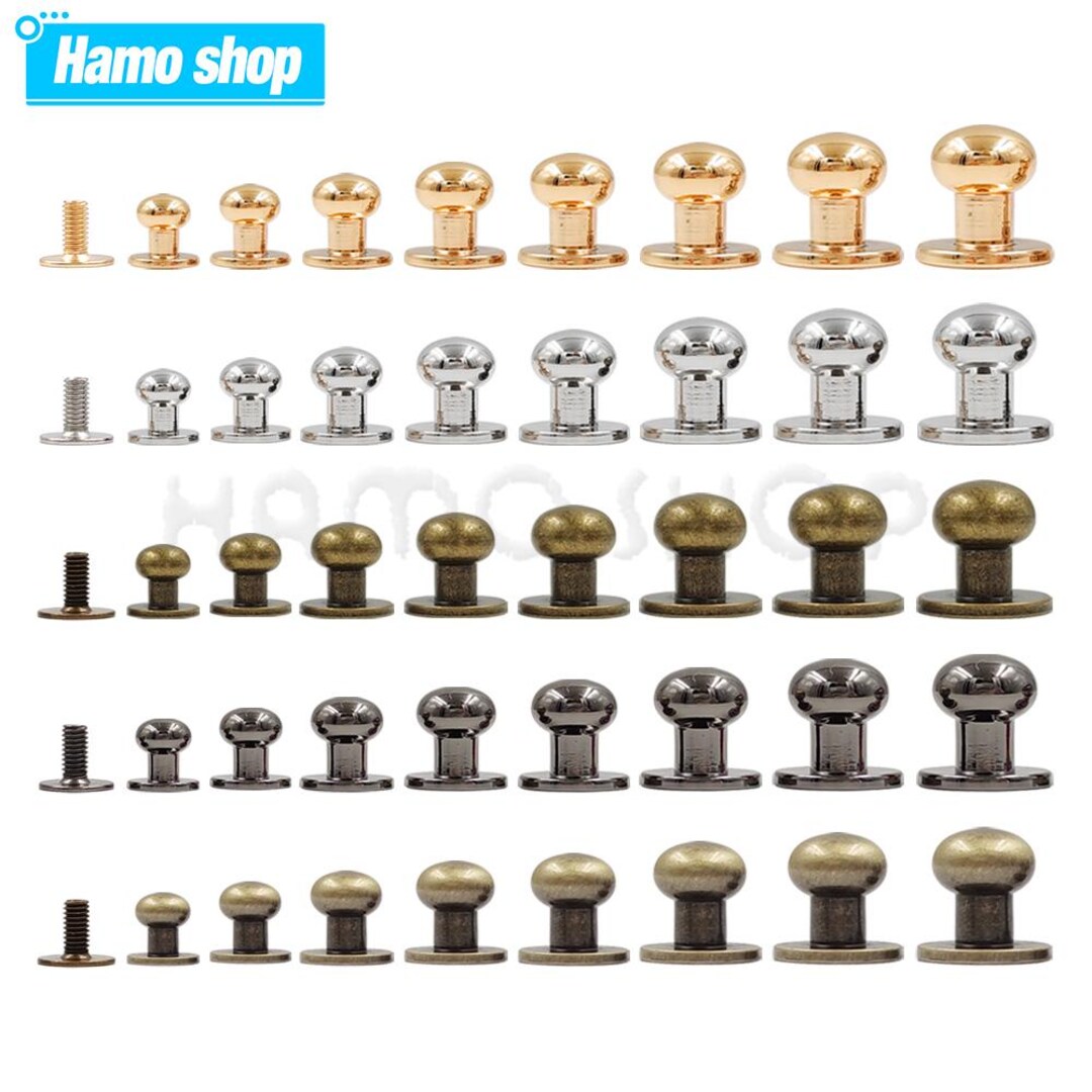 5/10pcs Round Knob Rivets Brass Ball Post Round Head Screws Studs ...