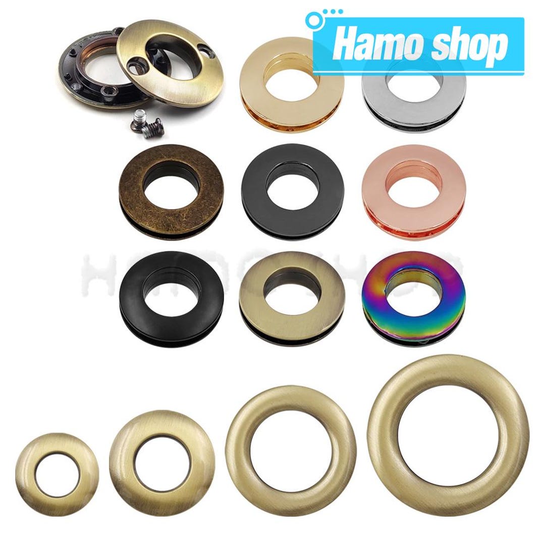 2pcs Alloy Hole Eyelets With Screws Metal Screw Back Eyelets With ...