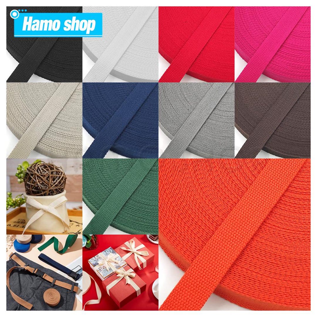 20mm-50mm 6 Meters Cotton Webbing Strap Canvas Ribbon Belt Bag Webbing ...