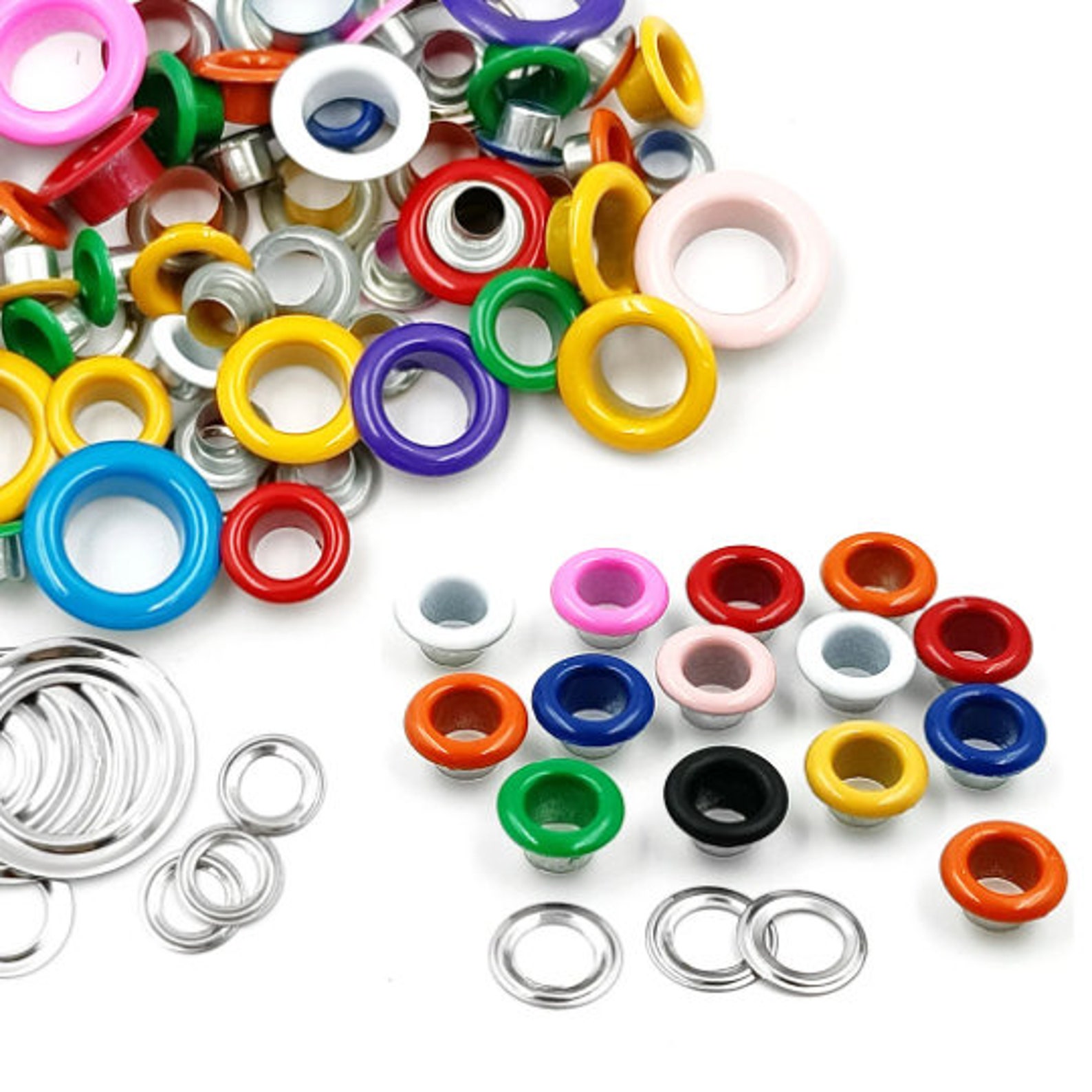 100pcs 11 Colors Hole Metal Eyelets for DIY Leathercraft Scrapbooking ...