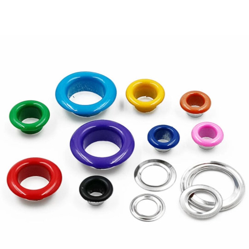 100pcs 11 Colors Hole Metal Eyelets for DIY Leathercraft Scrapbooking ...