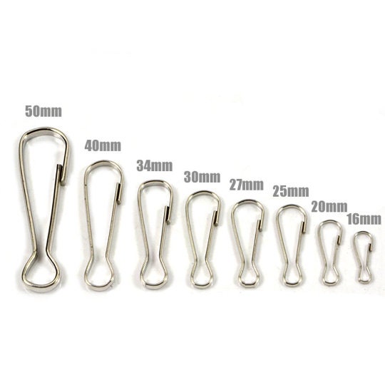 Metal Snap Lanyard Clips Hooks Carabiner Camping Loaded Clasp Keyring ...