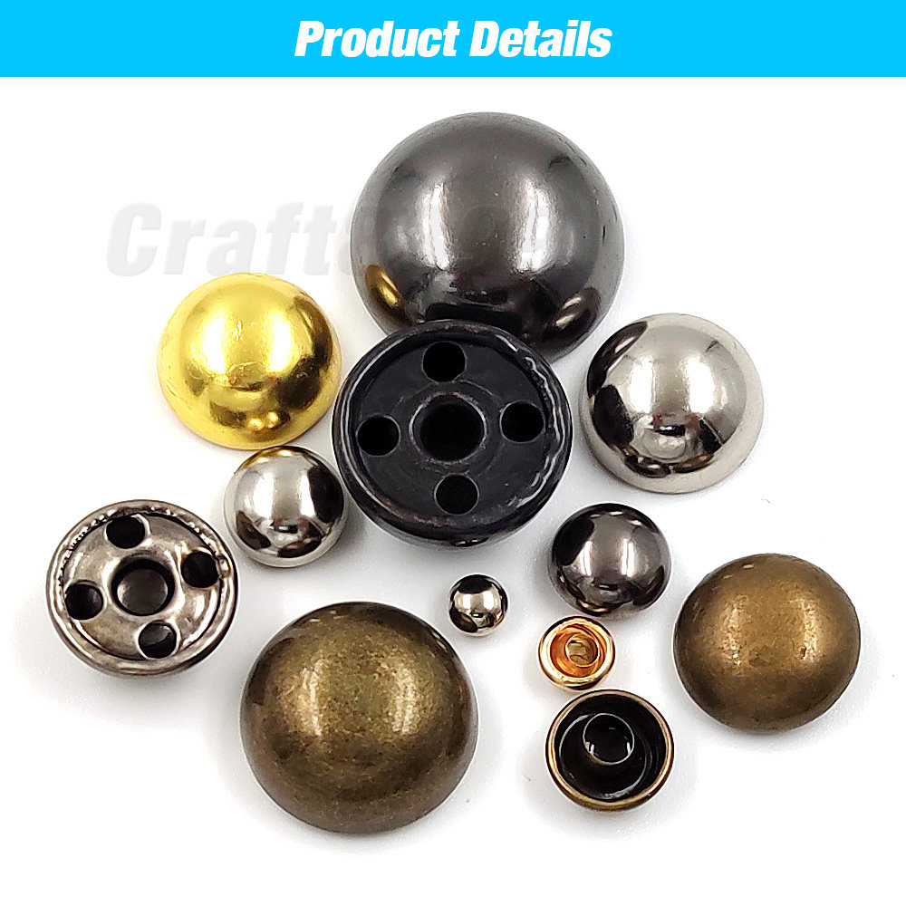 Metal Dome Cap Rivets Studs Round Rivet for Leather Craft Bag - Etsy