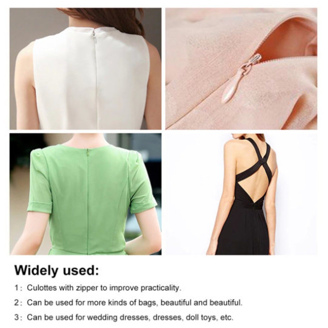 10pcs/pack 28cm 35cm 40cm 45cm 50cm 55cm 60cm 3# Invisible Zipper Nylon ...