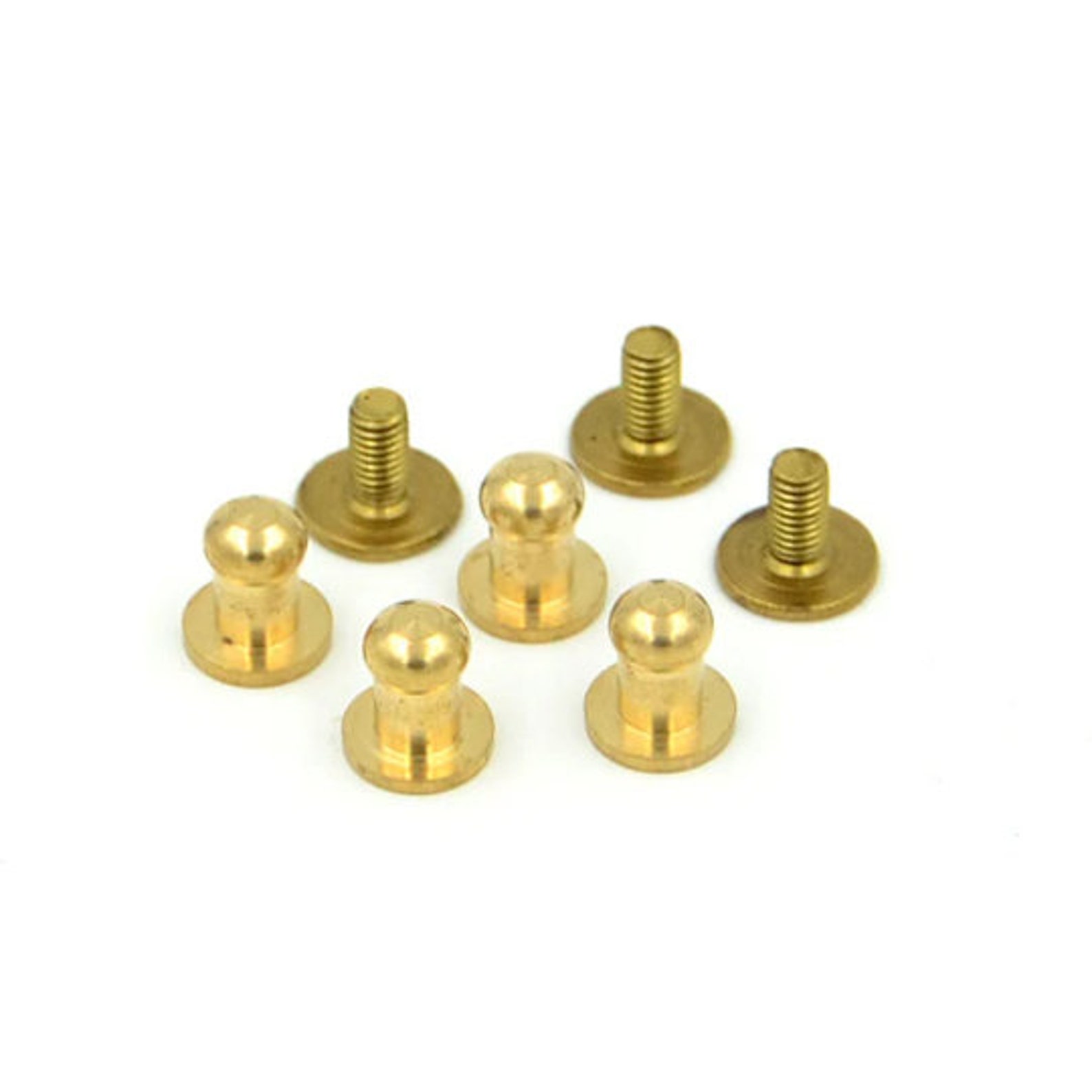 Stud Screw Round Head Solid Brass Nail Rivet Chicago Button DIY Leather ...