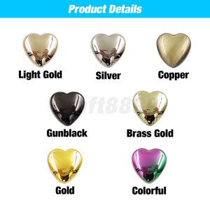 10set 10/14mm Heart Shape Metal Screw Rivet Studs Nail Screwback for ...