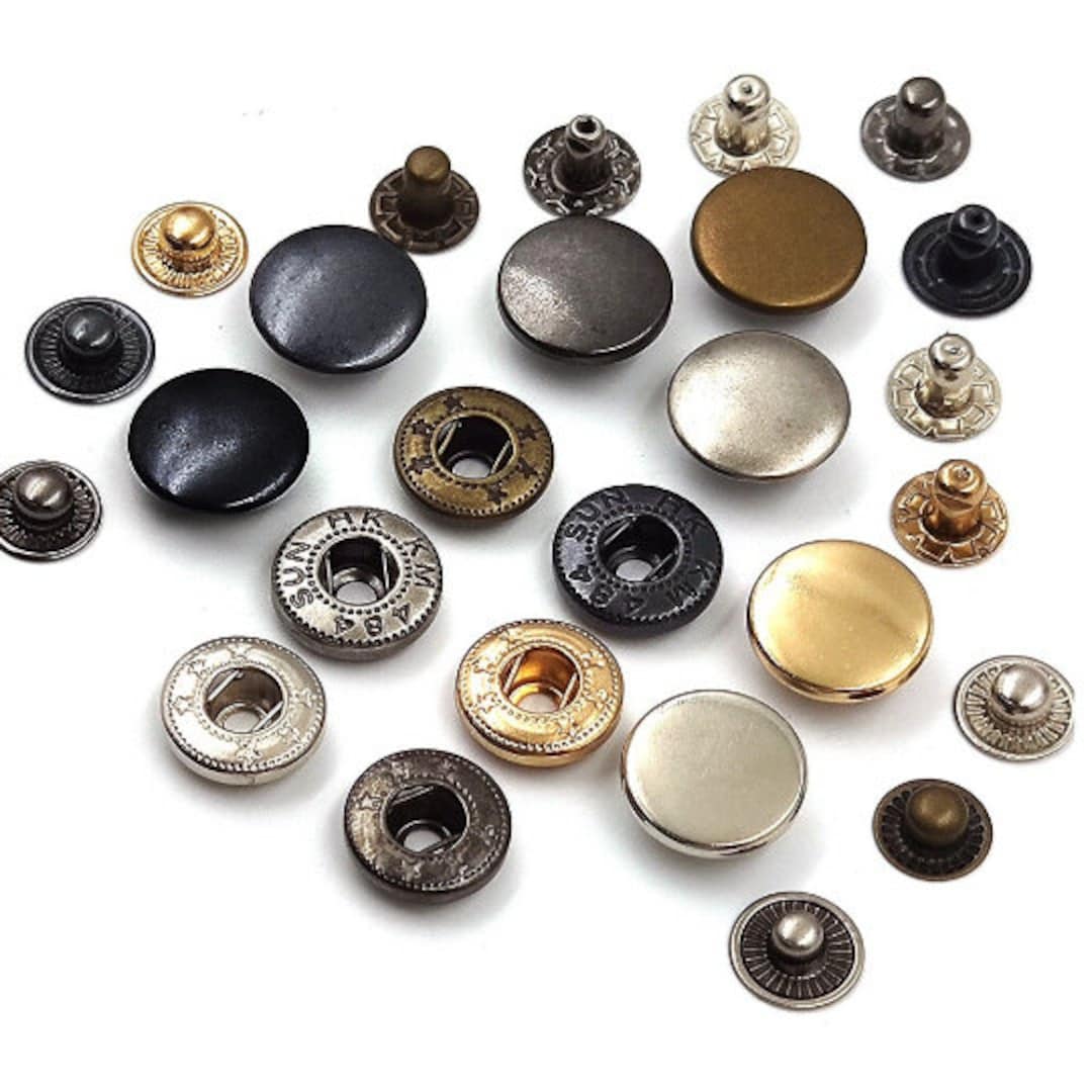 25sets 831/633/655 Snap Fasteners Metal Snaps Press Button Studs for ...