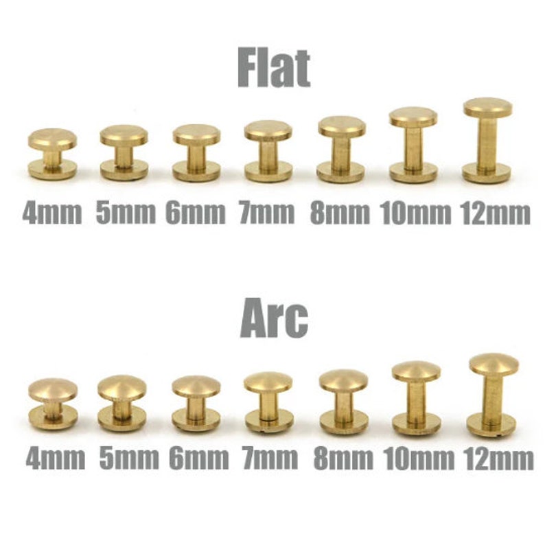 Belt Screw Brass Solid Rivets Stud Head Leather Craft Chicago - Etsy