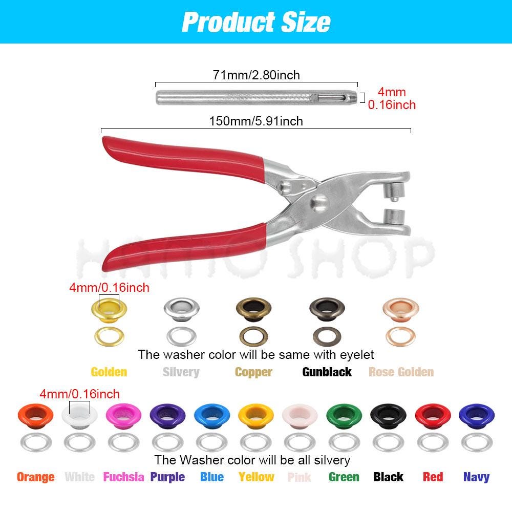 1 Set Grommet Eyelet Plier Set, Eyelet Hole Punch Pliers Kit With ...