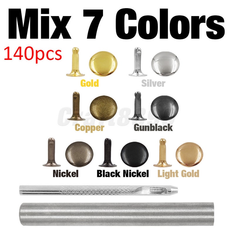 100sets 5mm-15mm Metal Round Rivet Single Cap Rivets Studs for - Etsy