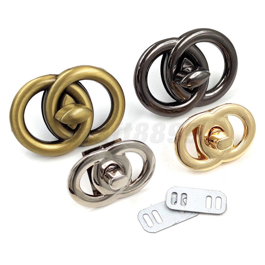 1pc/4pcs Metal O Shape Double Circle Twist Turn Lock Clasp Buckle for ...