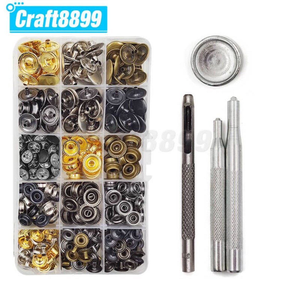 25sets Metal Snaps Button Snap Fasteners Press Studs With 4 ...