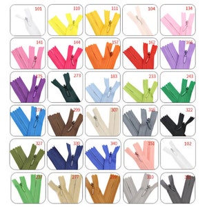 10pcs/pack 28cm 35cm 40cm 45cm 50cm 55cm 60cm 3# Invisible Zipper Nylon ...
