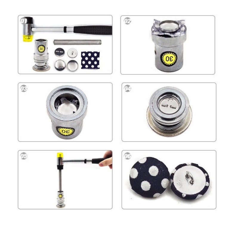 100pcs Sets/lot #16-60 DIY Handmade Fabric Buttons Bread Shape Round ...