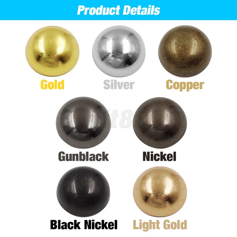 Metal Dome Cap Rivets Studs Round Rivet for Leather Craft Bag Belt ...