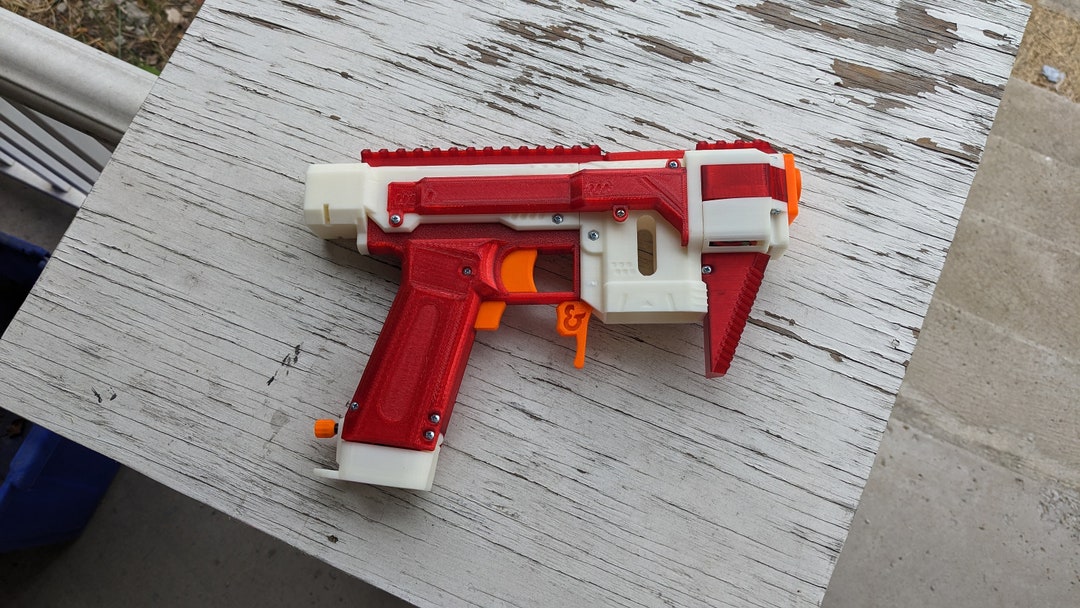 ULTRA THIN Compact Nerf Gryphon Foam Dart Blaster With Micro Flywheels ...