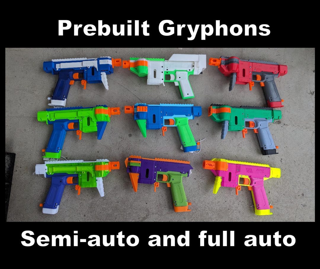 Compact/mini Nerf Gryphon Toy Foam Dart Blaster 115-200 FPS Prebuilt ...