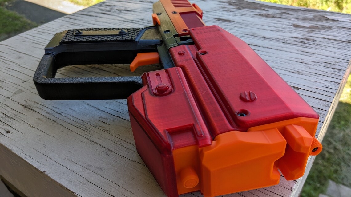 Halo M6 Magnum Full Auto Flycore Nerf Half Dart Blaster - Etsy