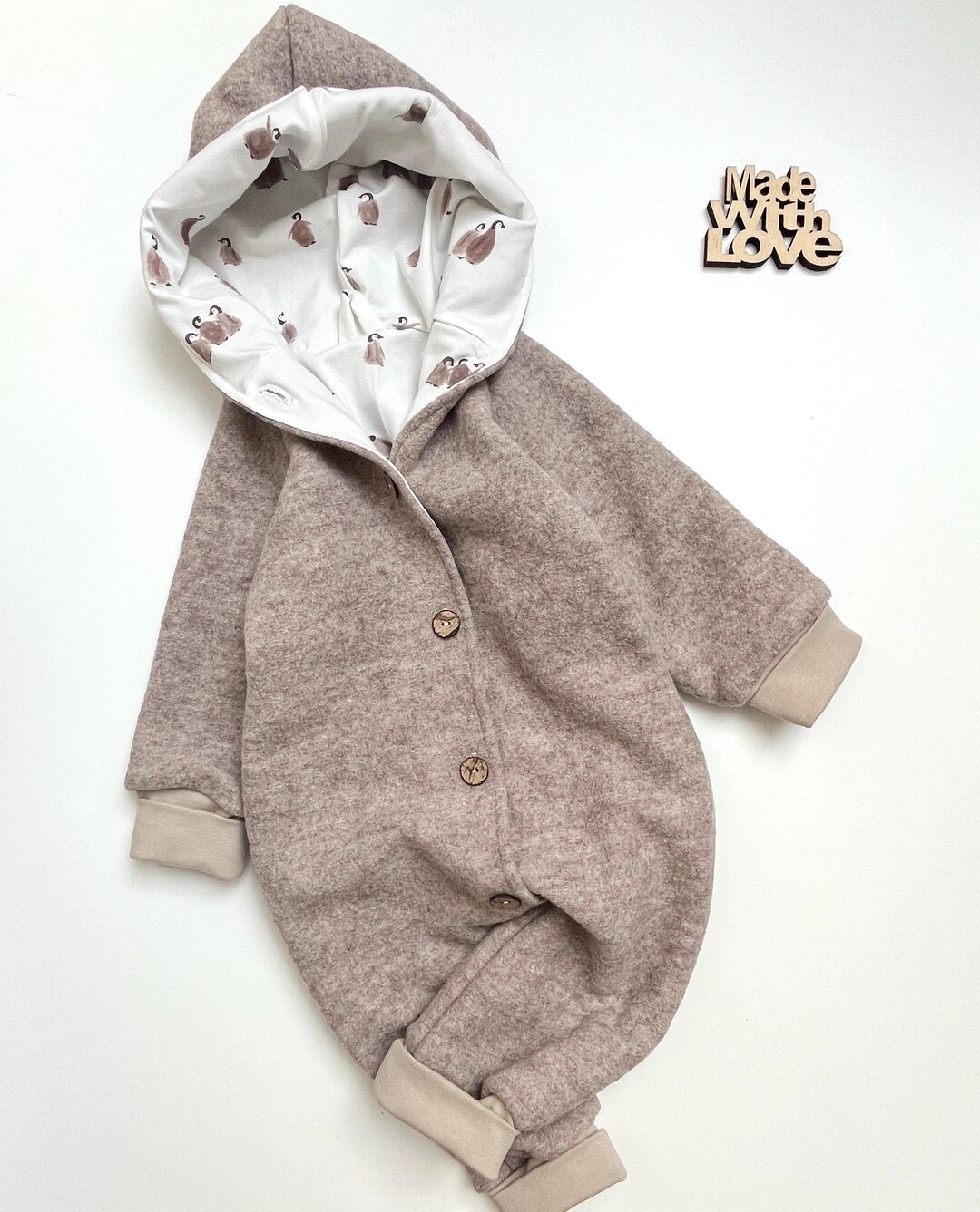Baby Walk Overall Taupe Beige Custom Size 62-116 Baby Suit One-piece ...