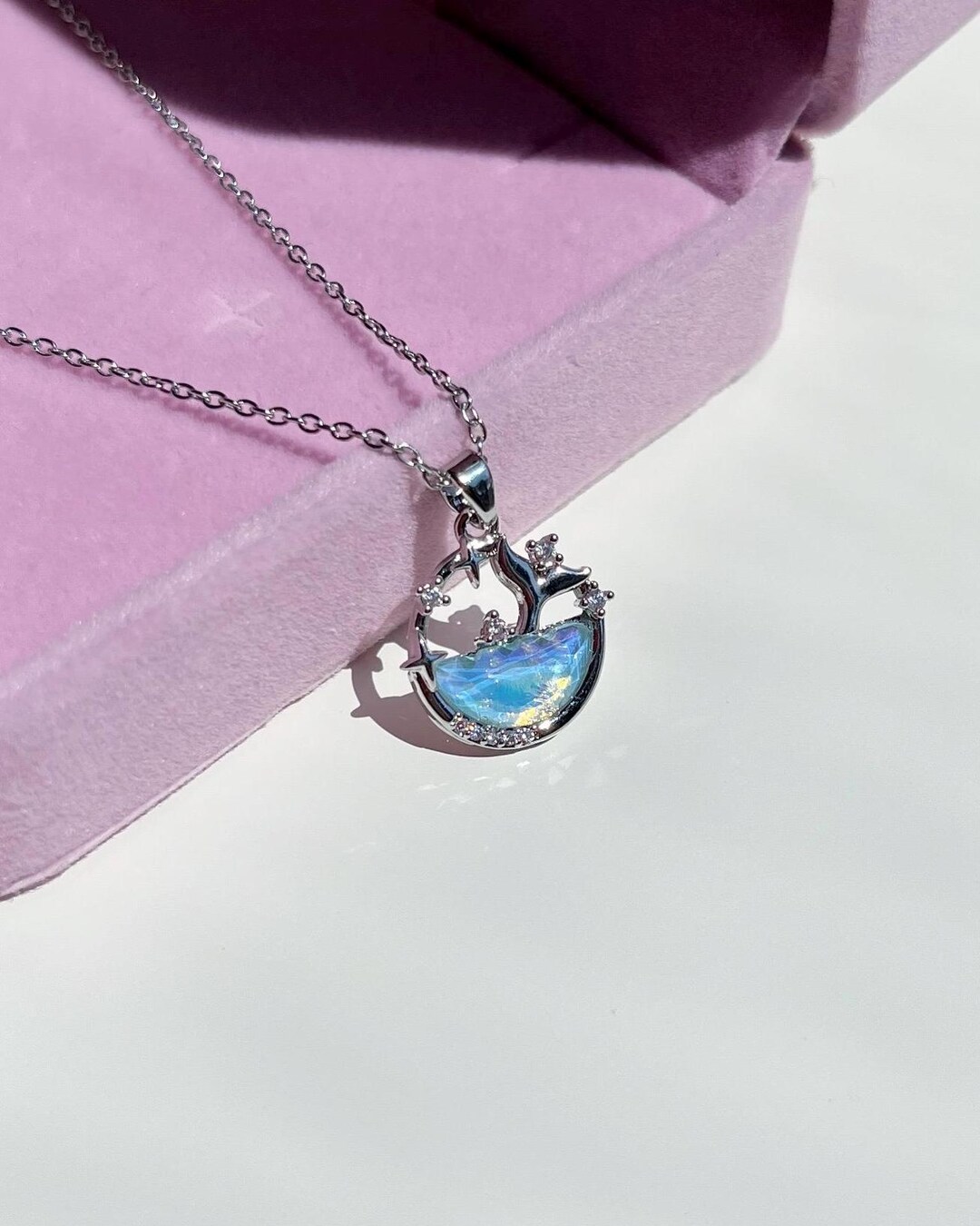 Blue Ocean Mermaid Tale Necklace: Stainless Steel Pendant - Etsy