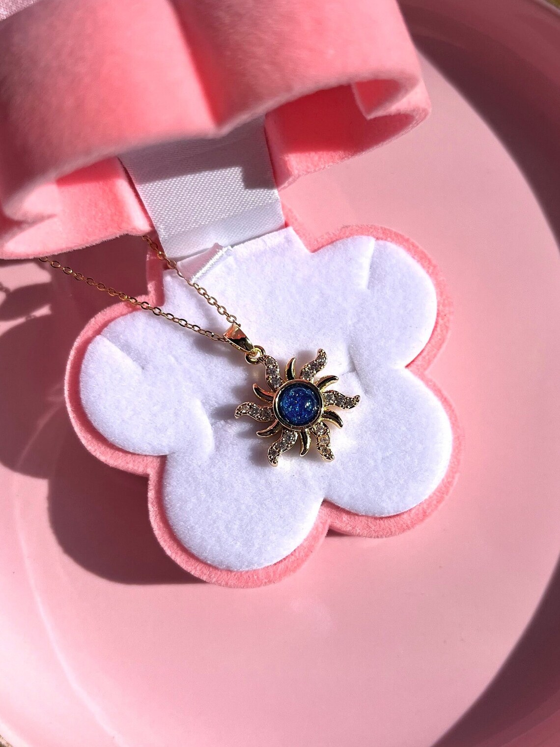 Tangled Rapunzel Sun Necklace Gold Plated Steel Necklace, Rapunzel ...