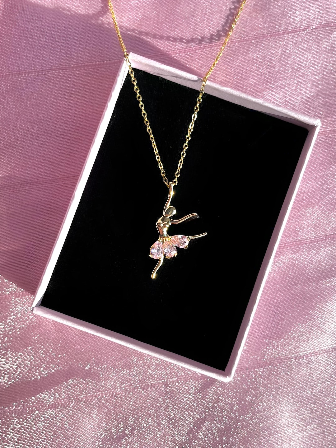 Swan Lake Ballerina Necklace Gold Plated Steel Necklace, Odette ...