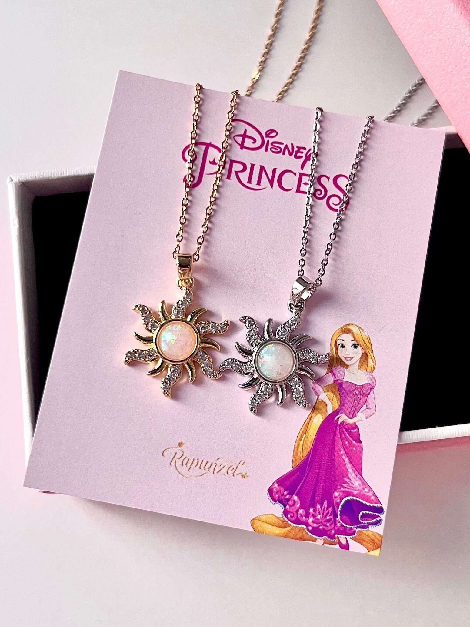 Tangled Rapunzel Sun Necklace Gold Plated Steel Necklace, Rapunzel ...