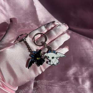 Night Fury & Light Fury Keychain Set: Cartoon Dragon Couple - Etsy
