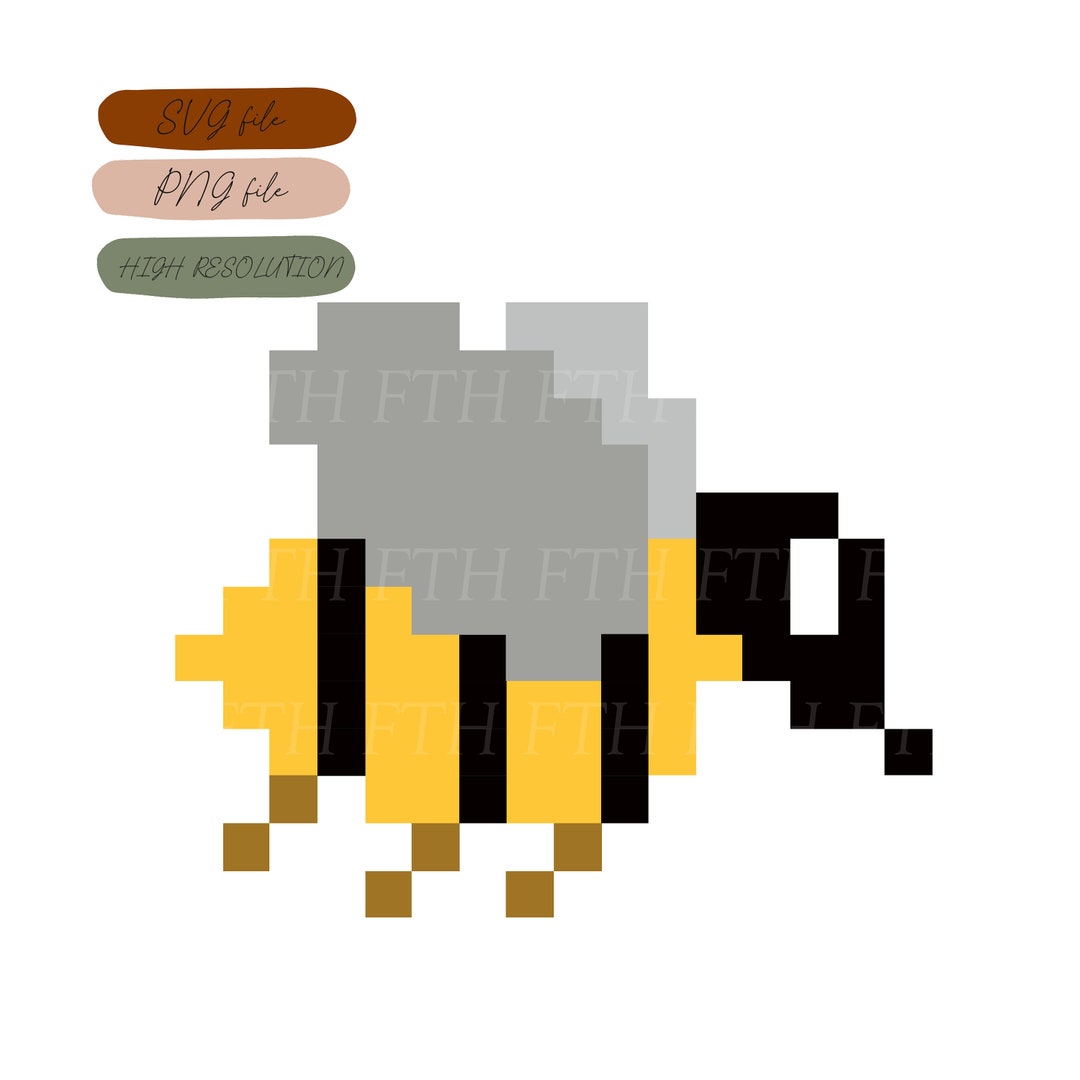 Bee Svgpixelated Bee pixelated Bee Svg Pixelated Bee - Etsy UK