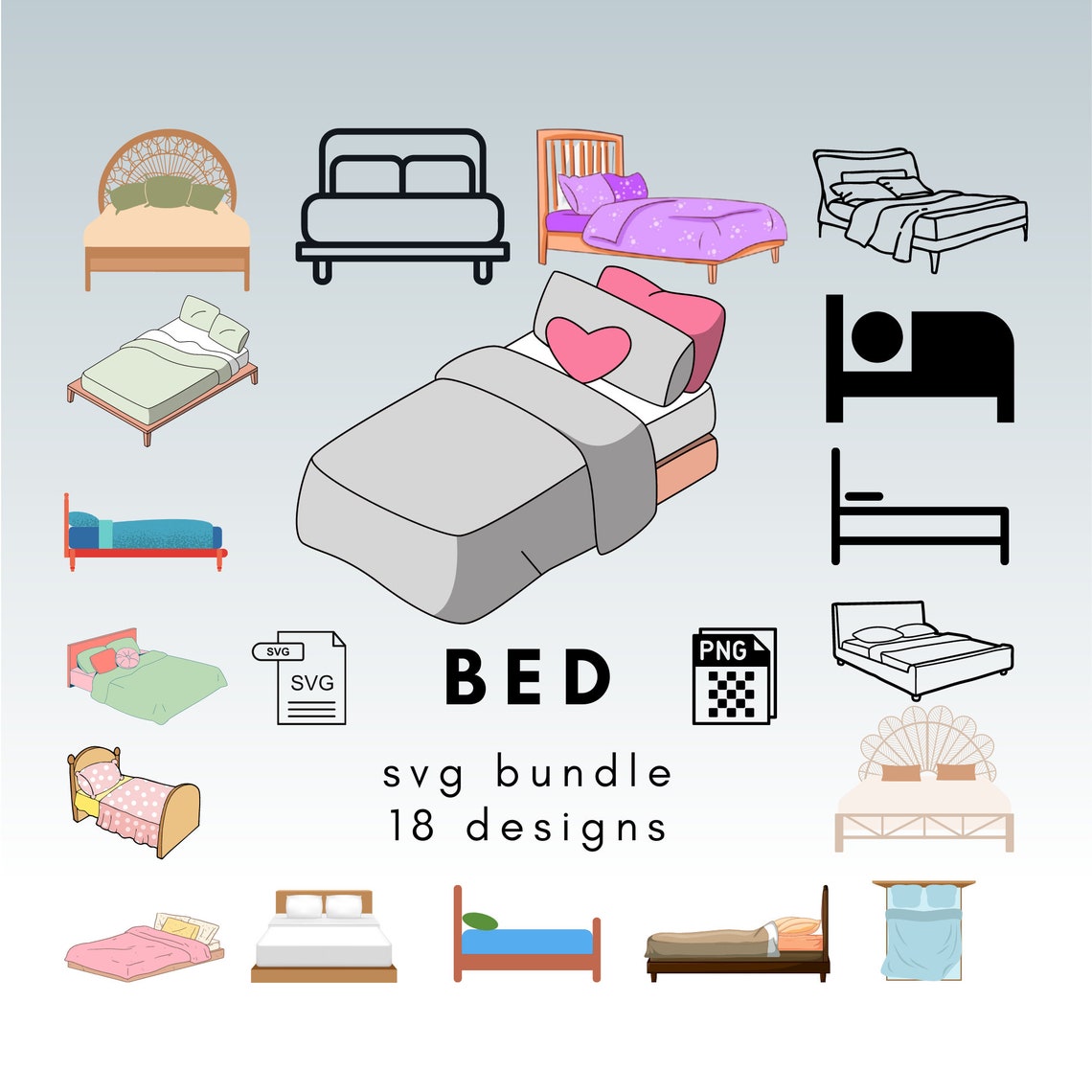 Bed Svg Bedroom Bed Svg Bed Cricut Svg Bed Clipart Svg Bed Vector Svg ...