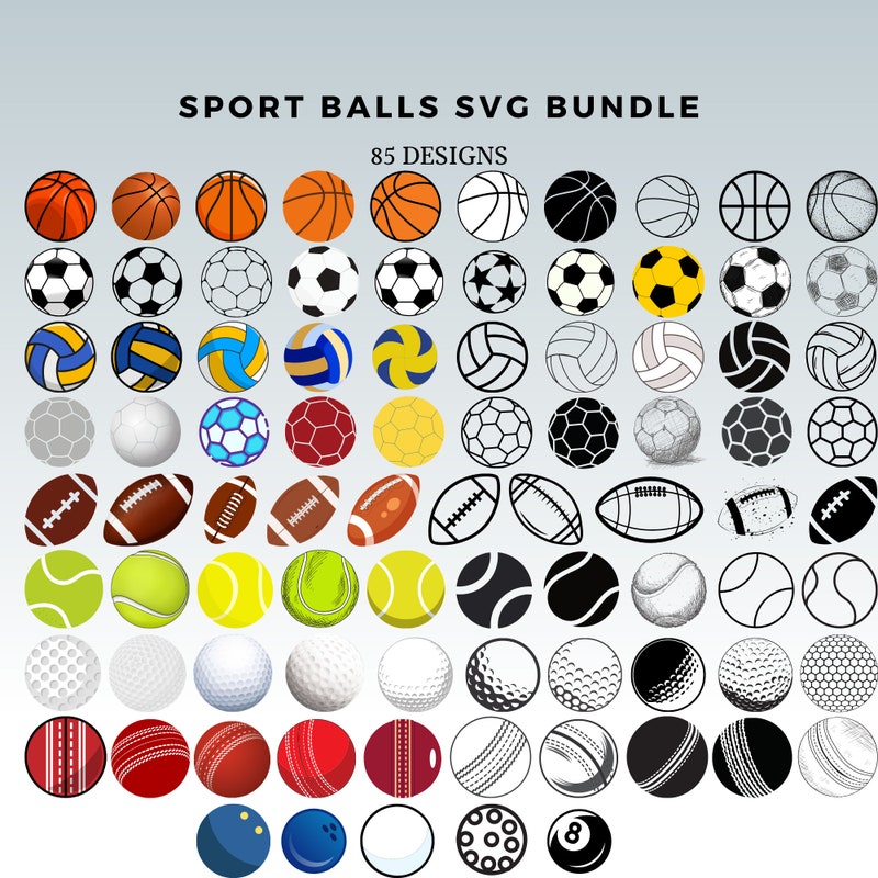 Sports Balls Svg - Etsy