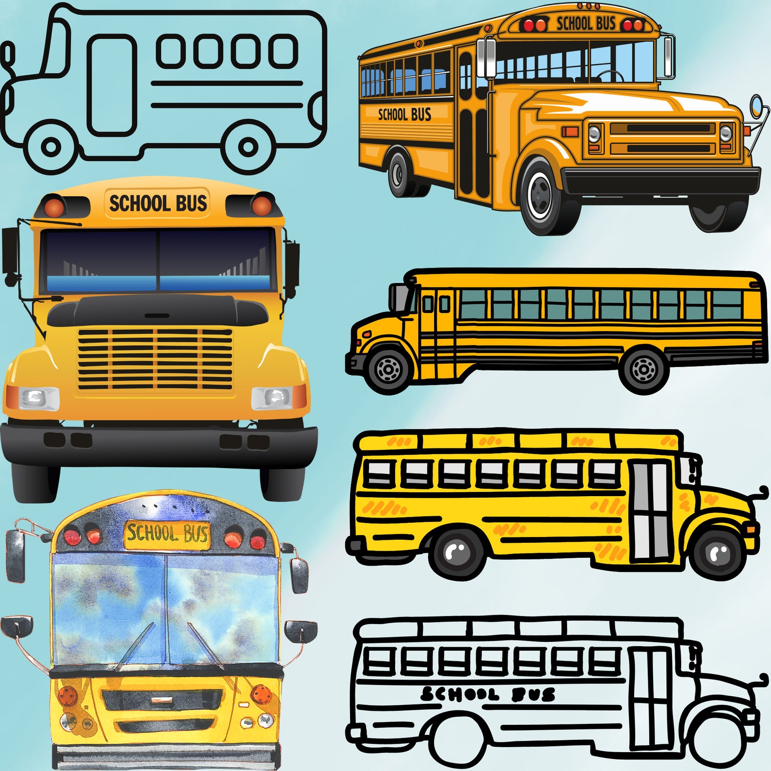 School Bus Svg Bundle School Bus Png Bundle School Bus Svg School Bus ...