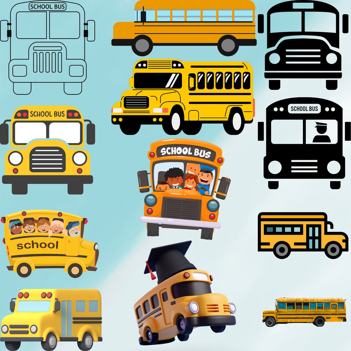 School Bus Svg Bundle School Bus Png Bundle School Bus Svg School Bus ...
