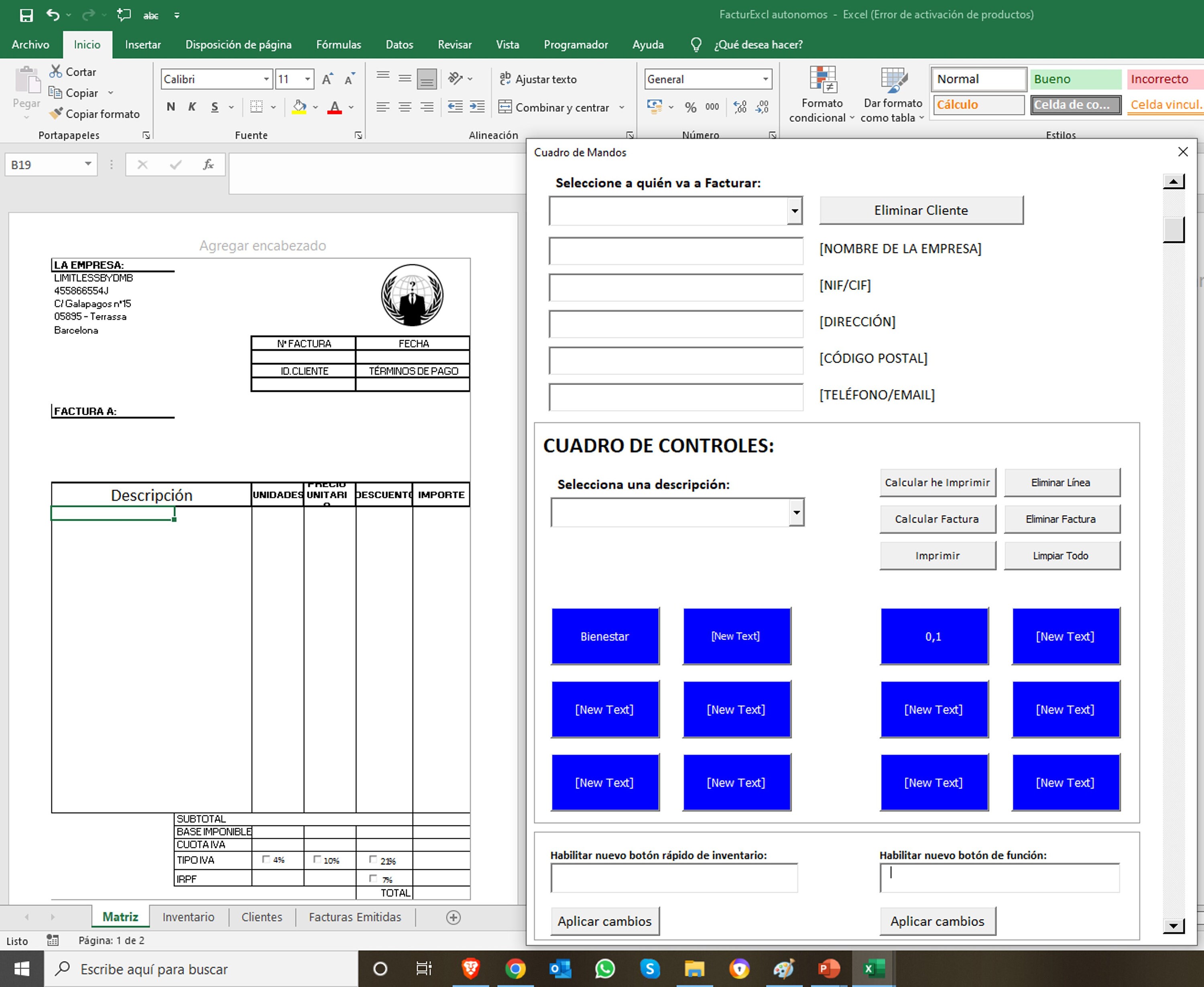 FACTUREXCL Automated Billing Tool Using Vba Code Excel - Etsy