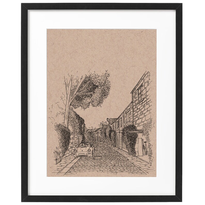 Circus Lane Drawing, Stockbridge Drawing, Edinburgh Art, Wall Decor ...