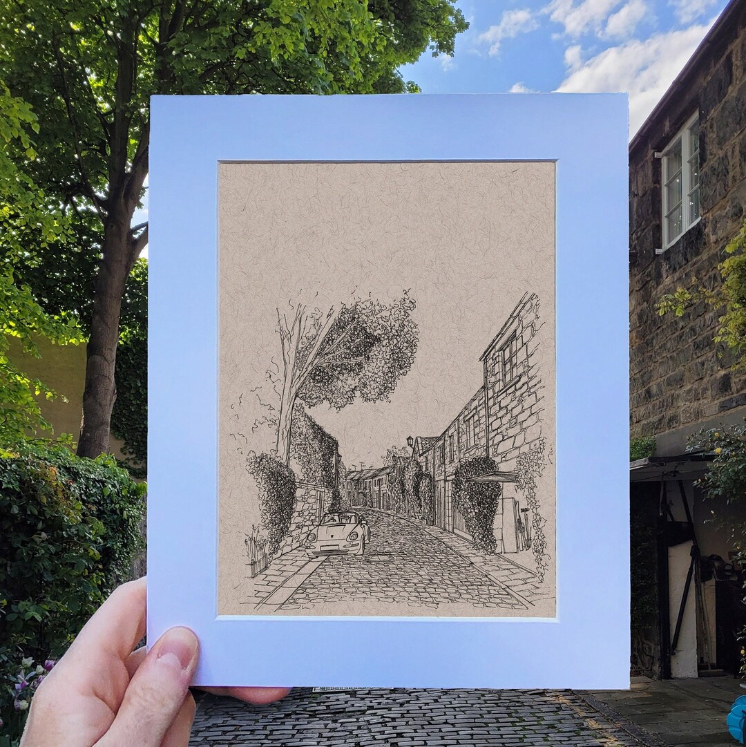 Circus Lane Drawing, Stockbridge Drawing, Edinburgh Art, Wall Decor ...
