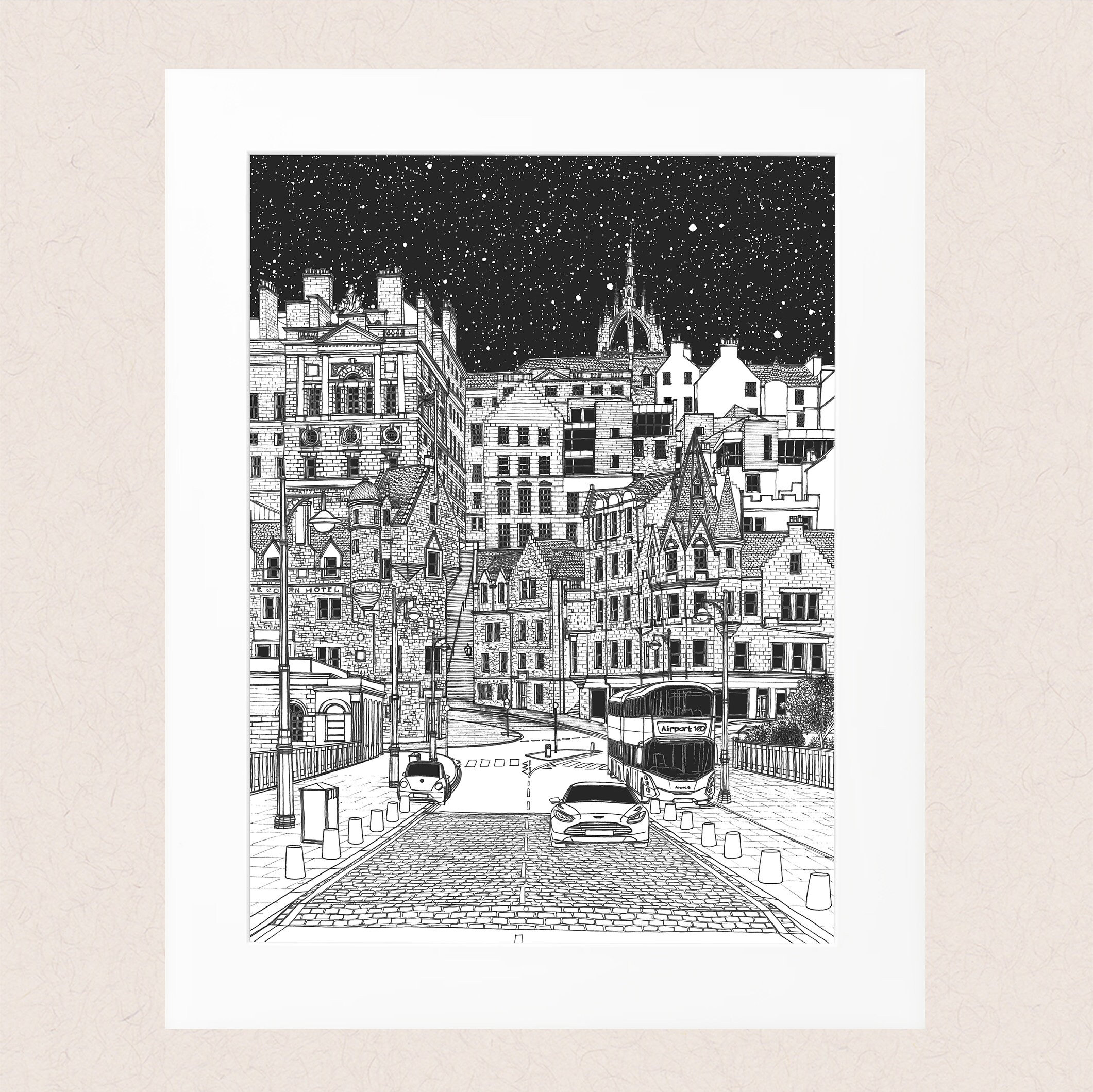 Edinburgh Skyline Drawing Edinburgh Art Scotland Edinburgh - Etsy