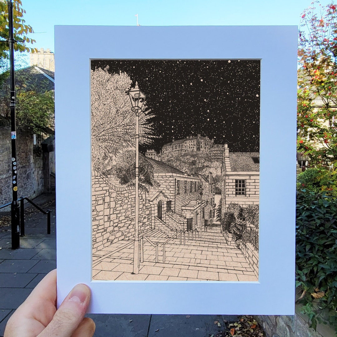 Edinburgh Castle Drawing, Edinburgh at Christmas, Edinburgh Art ...