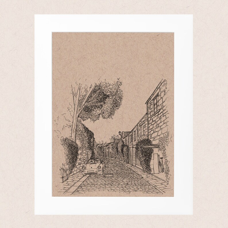 Circus Lane Drawing, Stockbridge Drawing, Edinburgh Art, Wall Decor ...